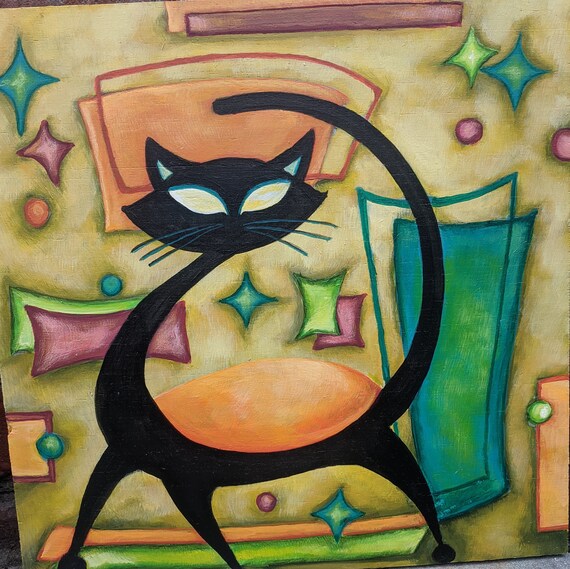 Googie Cat With Tail in the Air - Etsy