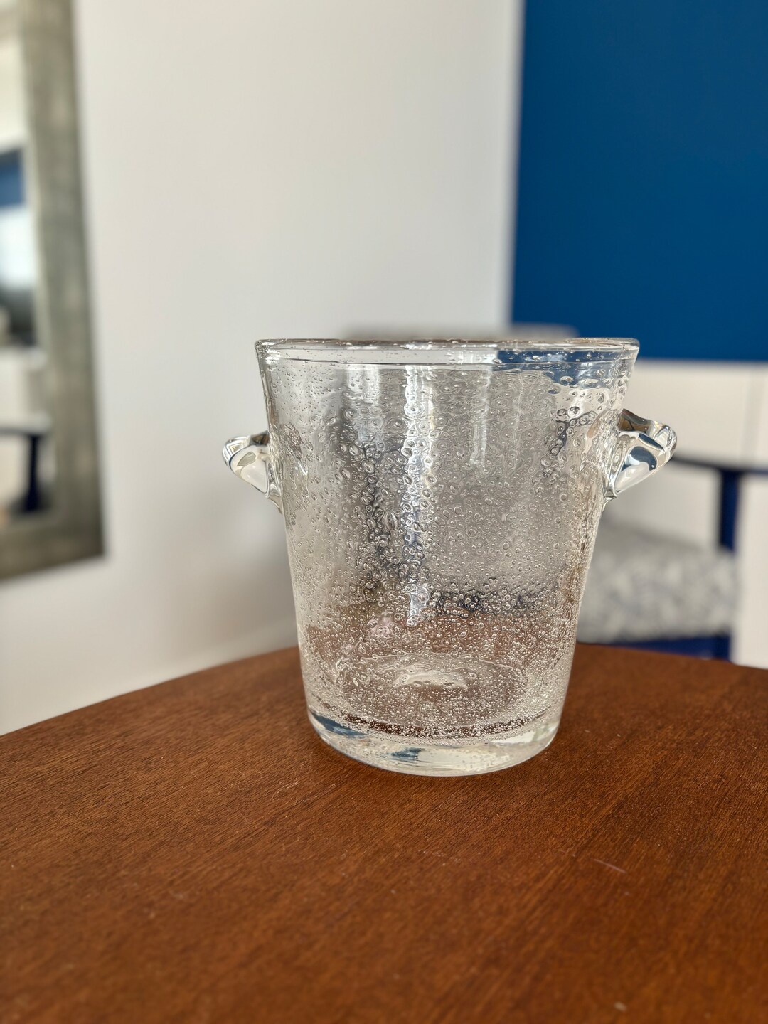 Biot Style Bubble Glass Champagne Bucket / Vintage Ice Bucket for ...