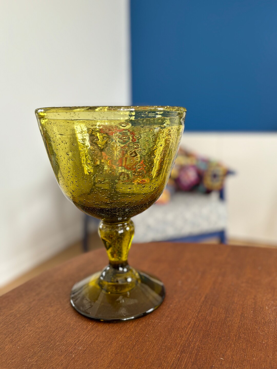 Vintage Bubbled Glass Fruit Bowl Old Biot Glassware Bowl / Large ...