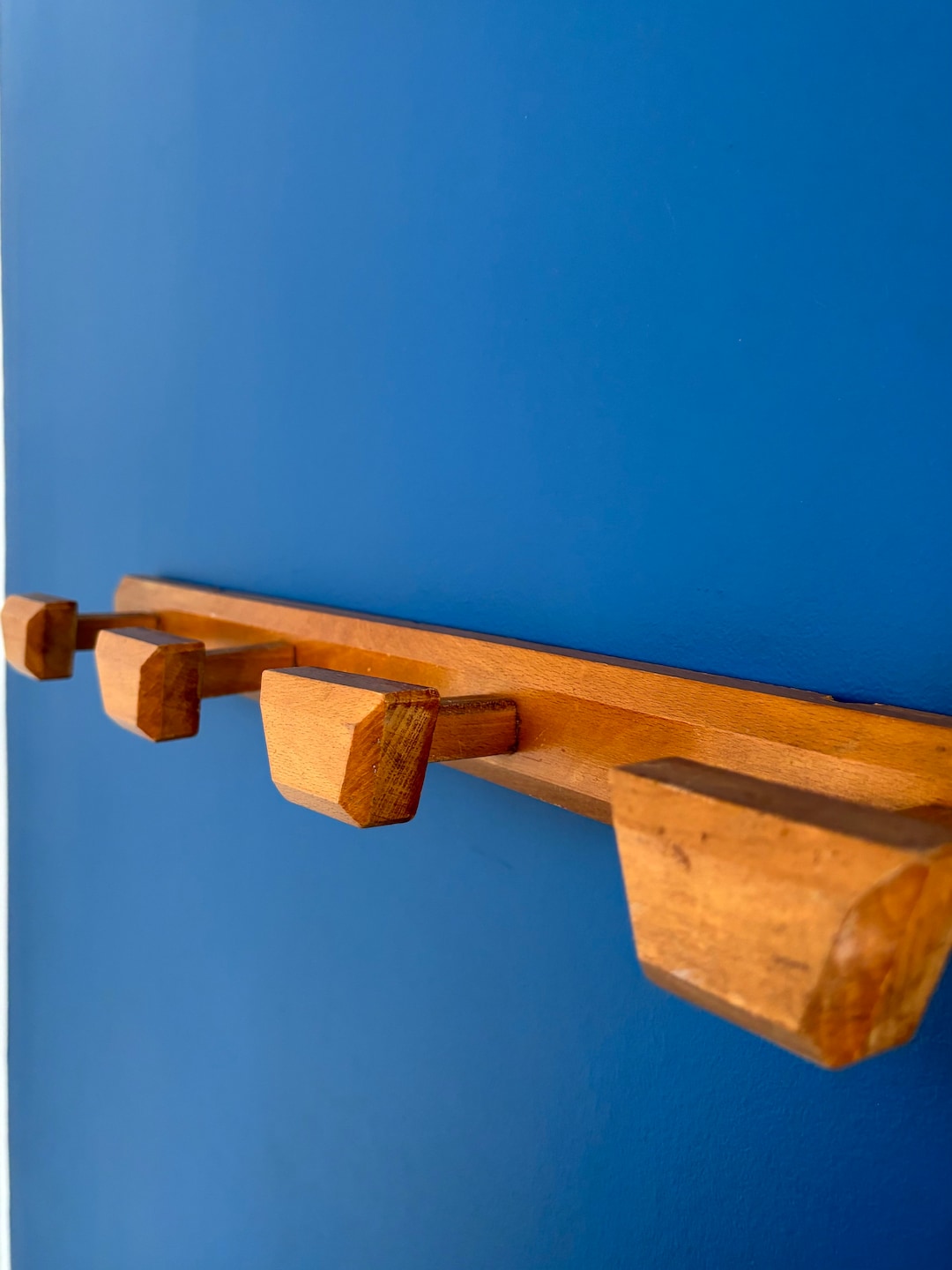 Vintage Wooden Coat Rack / Vintage Boarding School Style Wooden Coat ...