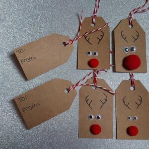 Handmade Reindeer Gift Tags Pack of 10 - Etsy UK