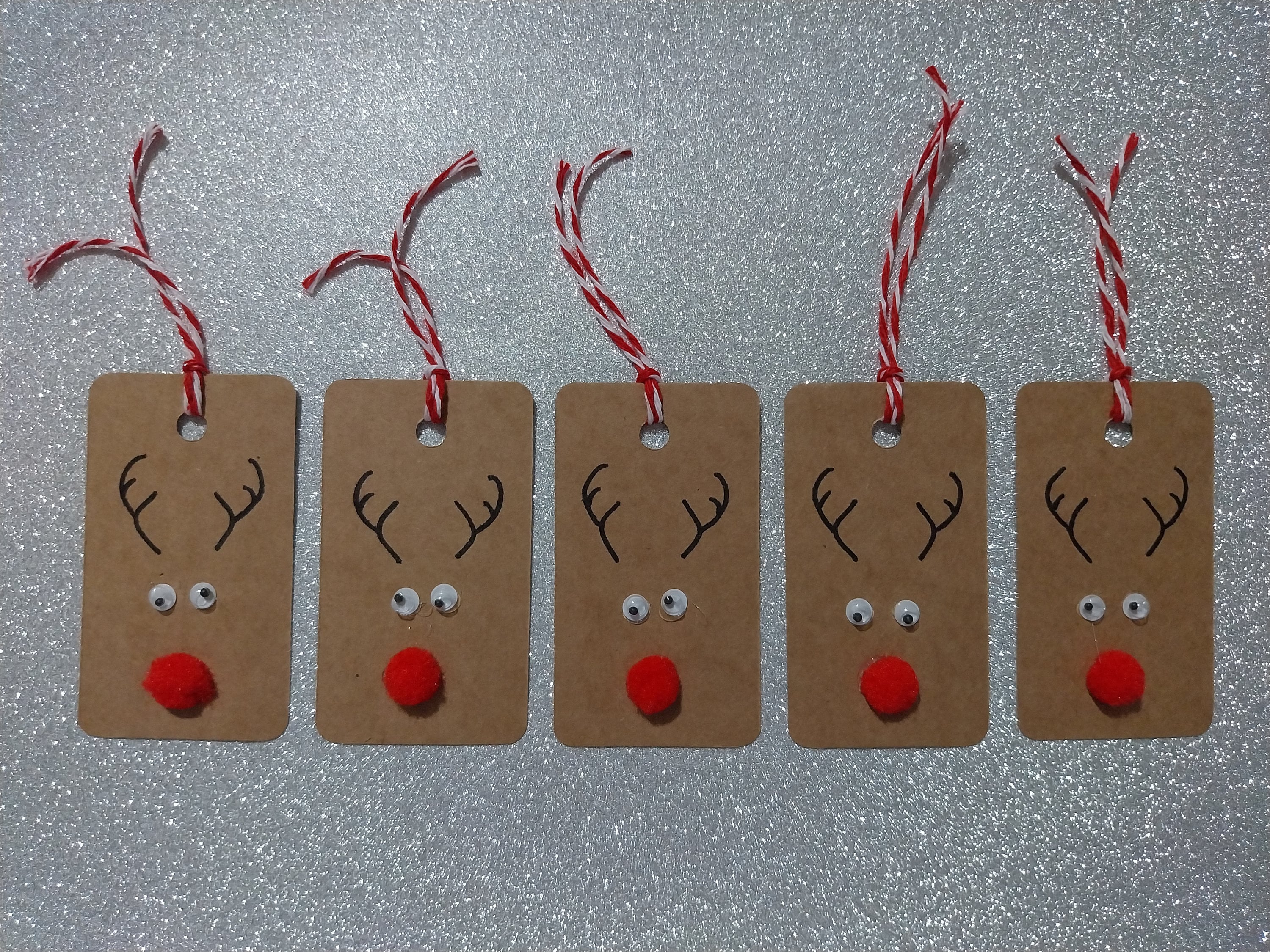 Handmade Reindeer Gift Tags Pack of 10 - Etsy