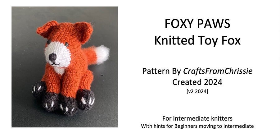 Knitting Pattern - Foxy Paws Soft Toy - Instant Download - Etsy