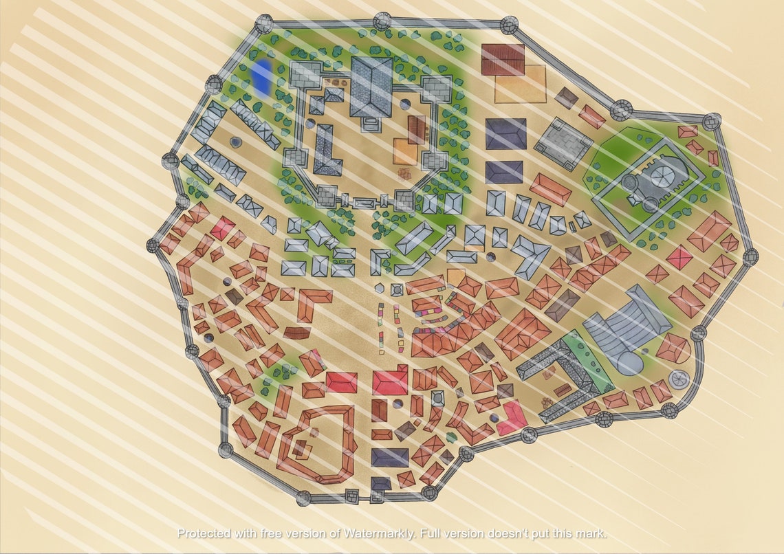 Stadtkarte Dungeons and Dragons DSA RPG City Map - Etsy