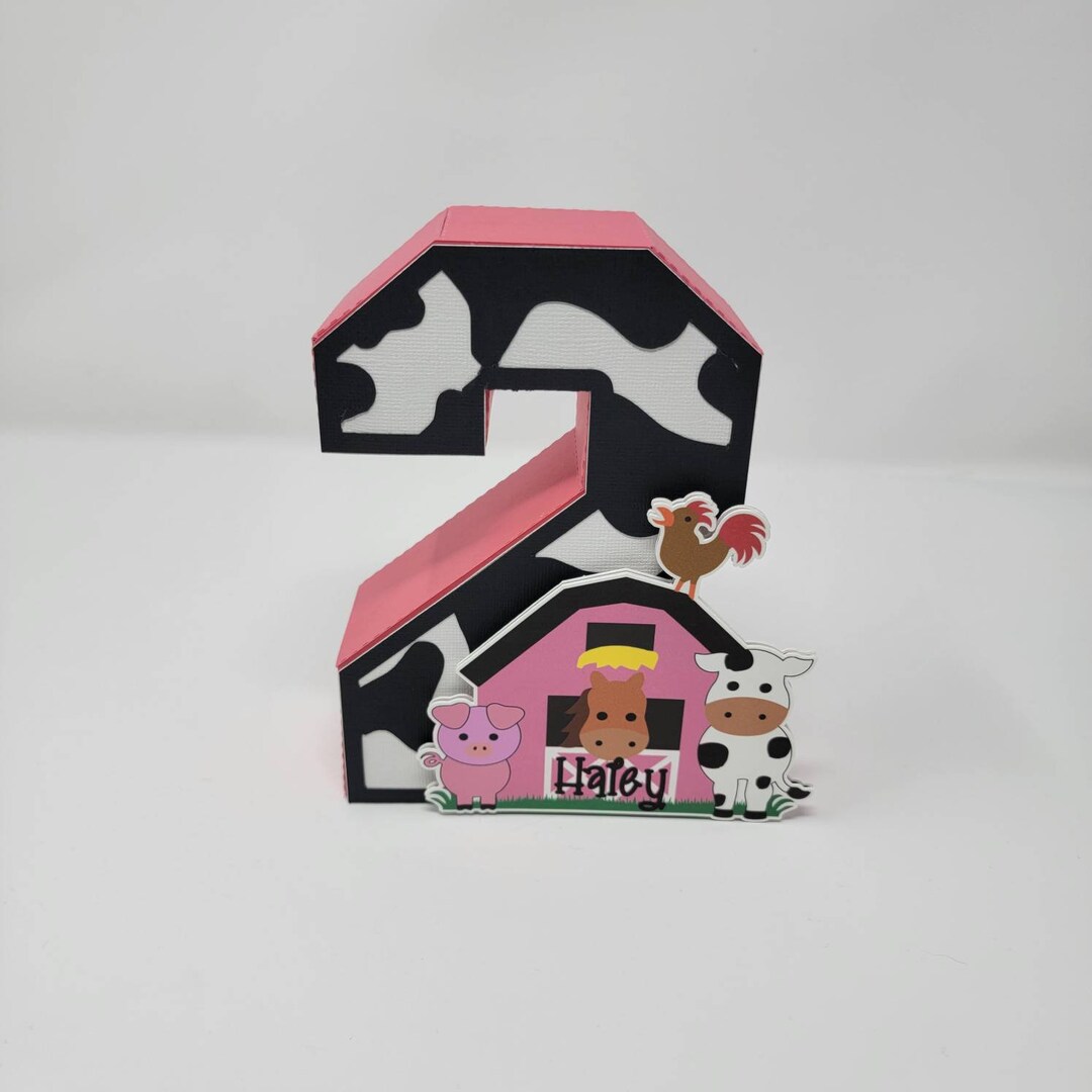 Custom 3D Number, Farm Animal Theme, Horses, Birthday Party Decor, Room ...