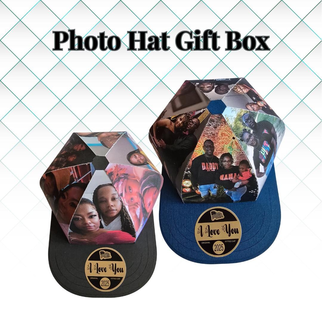 Photo Baseball Cap Gift Box, Photo Baseball Cap Treat Box, Custom Photo ...