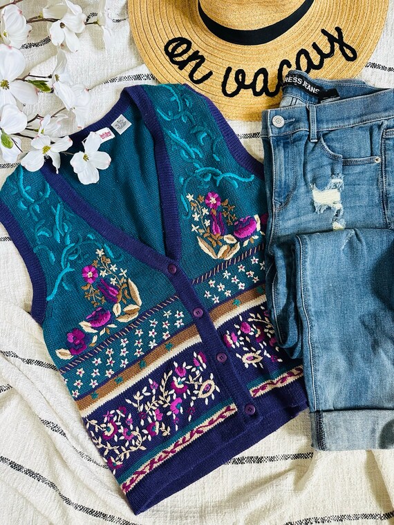 Vintage Funky Retro Cottagecore Grannycore Floral Swe… - Gem