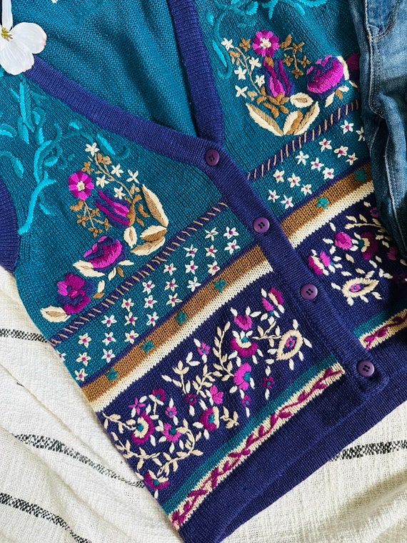 Vintage Funky Retro Cottagecore Grannycore Floral Swe… - Gem