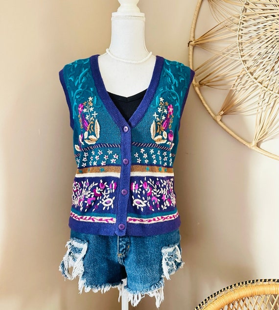 Vintage Funky Retro Cottagecore Grannycore Floral Swe… - Gem