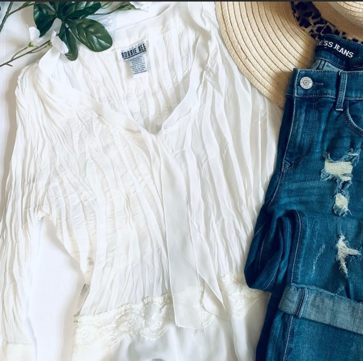 Vintage Robbie bee Boho Lace Crinkle Long Fluted Sleeve Sheer Blouse - Etsy