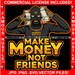 Make Money Not Friends Mafia Male Boss Holding Money Stack Wearing Ski ...