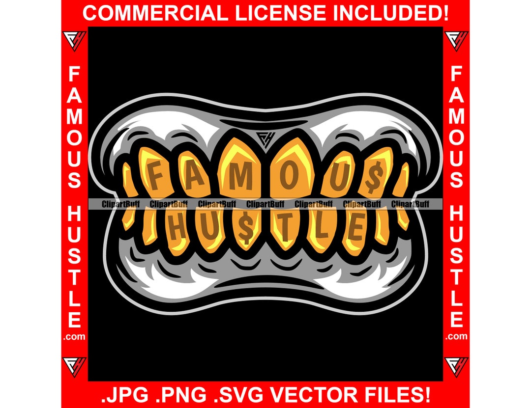 Famous Hustle Gold Teeth Fronts Grill Gangster Baller Hustling Baller ...