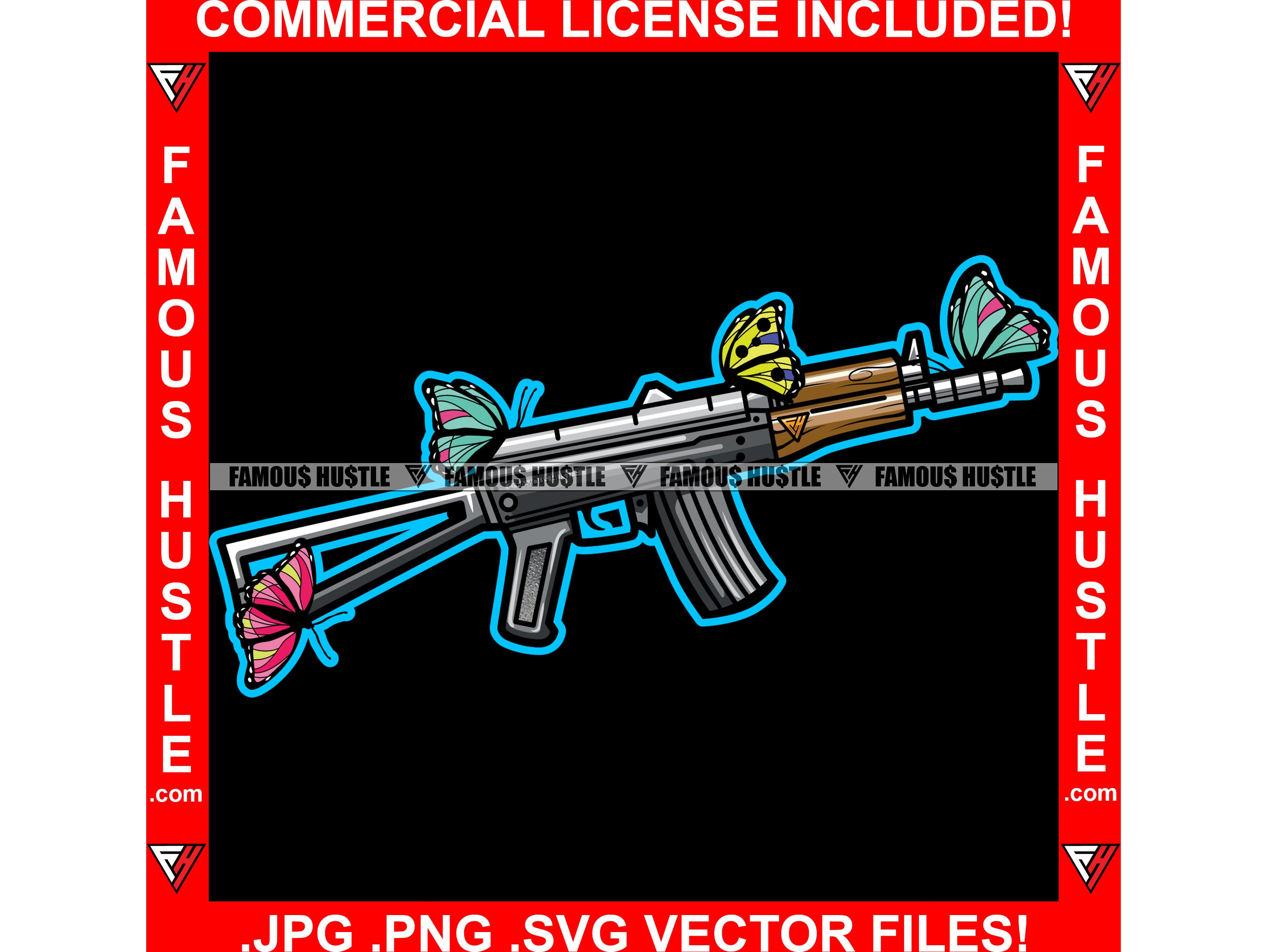 Butterfly Machine Gun Butterflies Rifle Gangster Trap Hustling Mafia ...