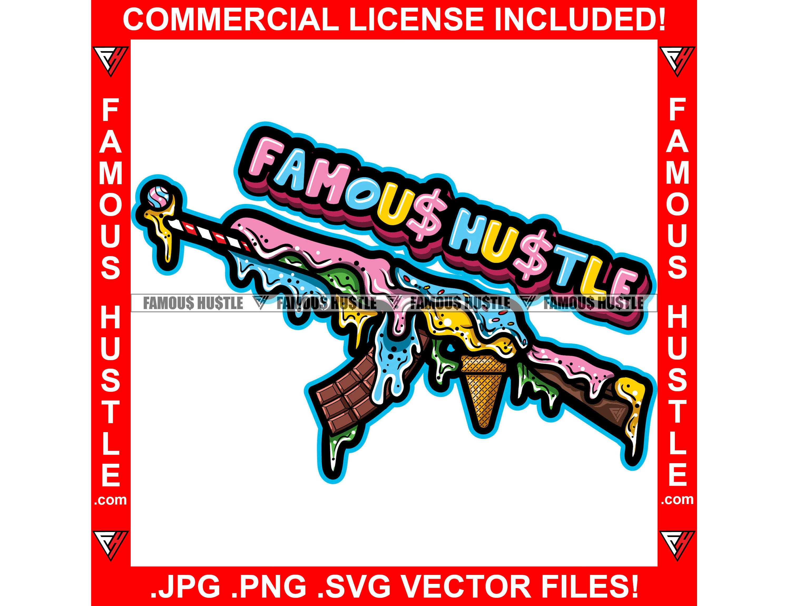 Famous Hustle Candy Ice Cream Ak-47 Machine Gun Trap Military Firearm ...