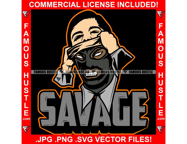 Savage Black Hustle Gangster Mafia Boss Disguised Disguise Mask ...