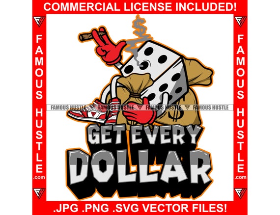 Get Every Dollar Hustle Dice Smoking Cigar Blowing Smoke - Etsy