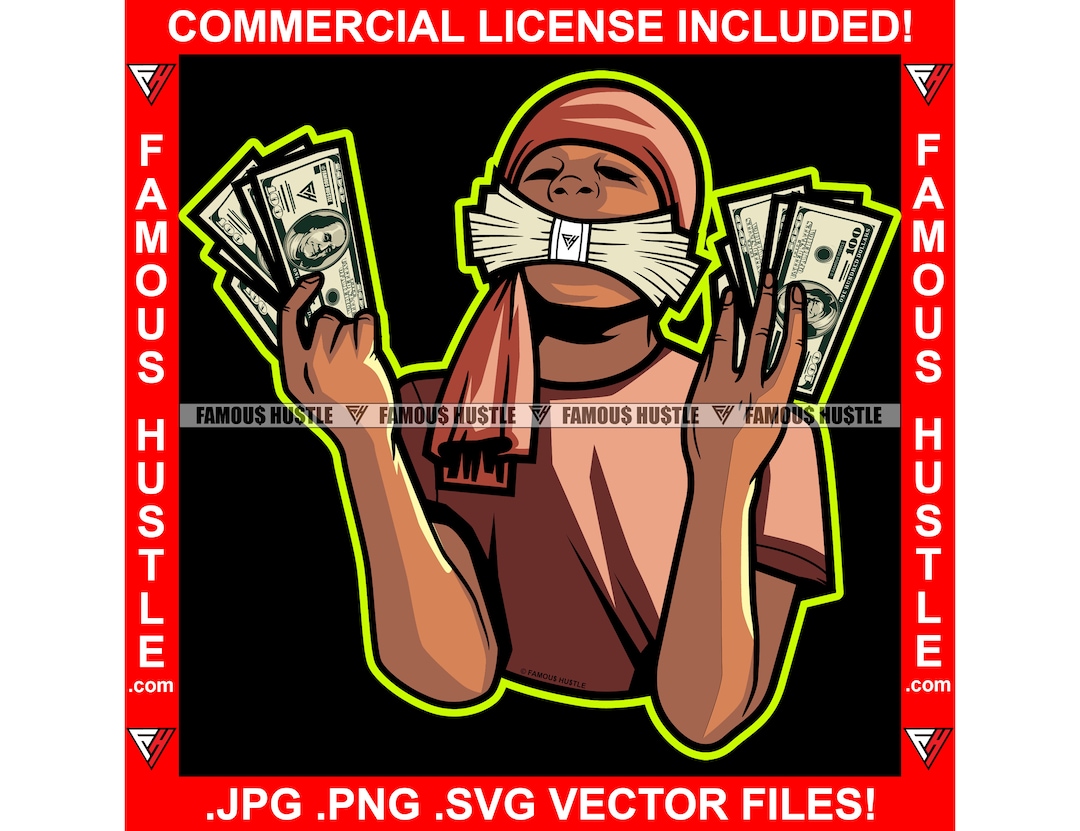 Gangster Thug Eating Cash Money Stack Trap Hip Hop Rap Plug Swag Hustle ...