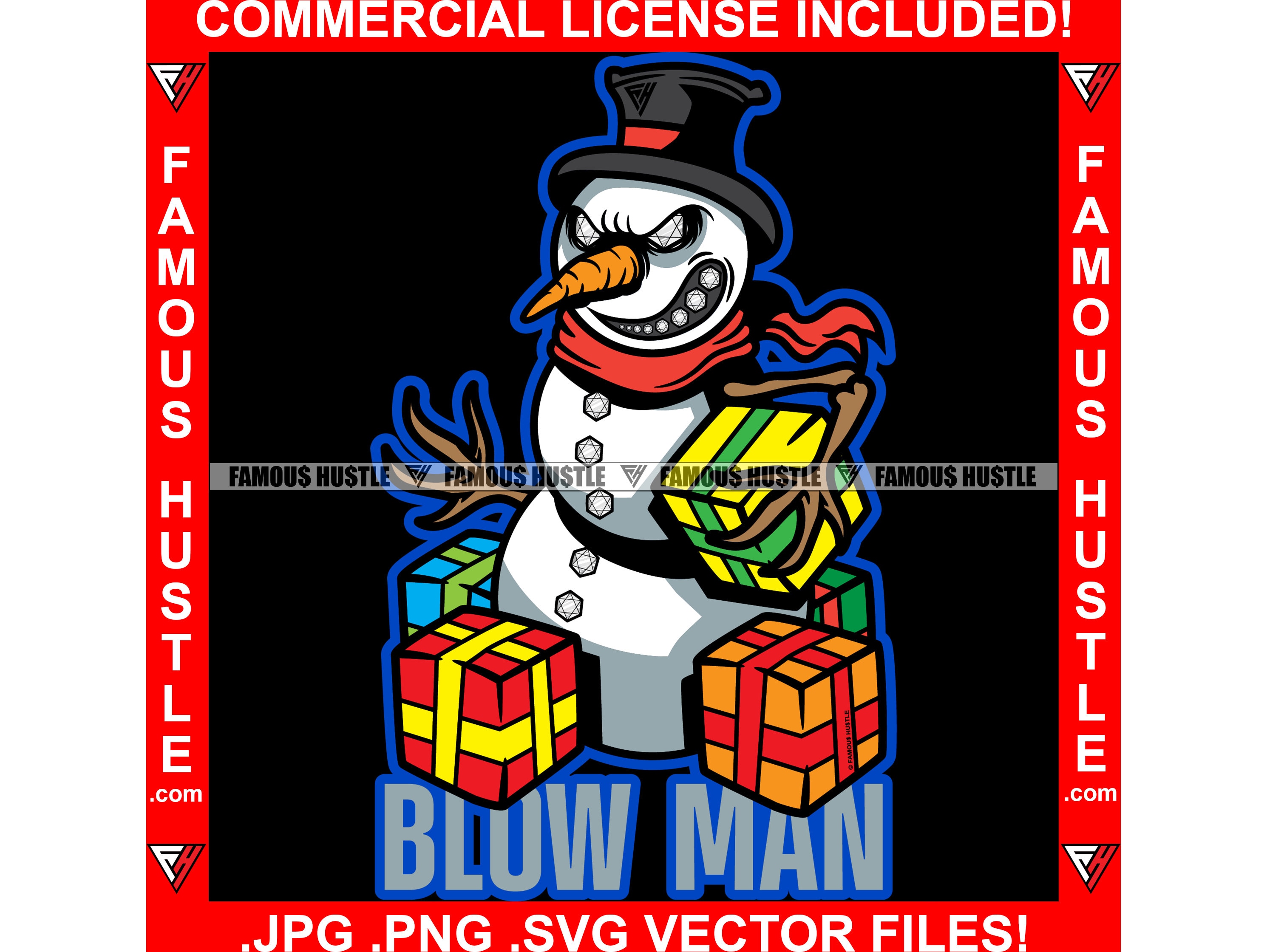 Gangsta Cartoon Snowman