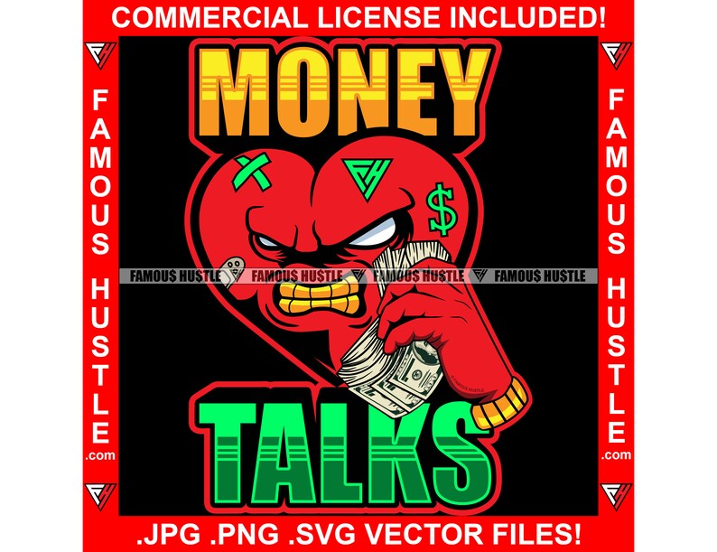 Money Talks Heart Money Stack Phone Heartless Bandage Trap Gangster ...