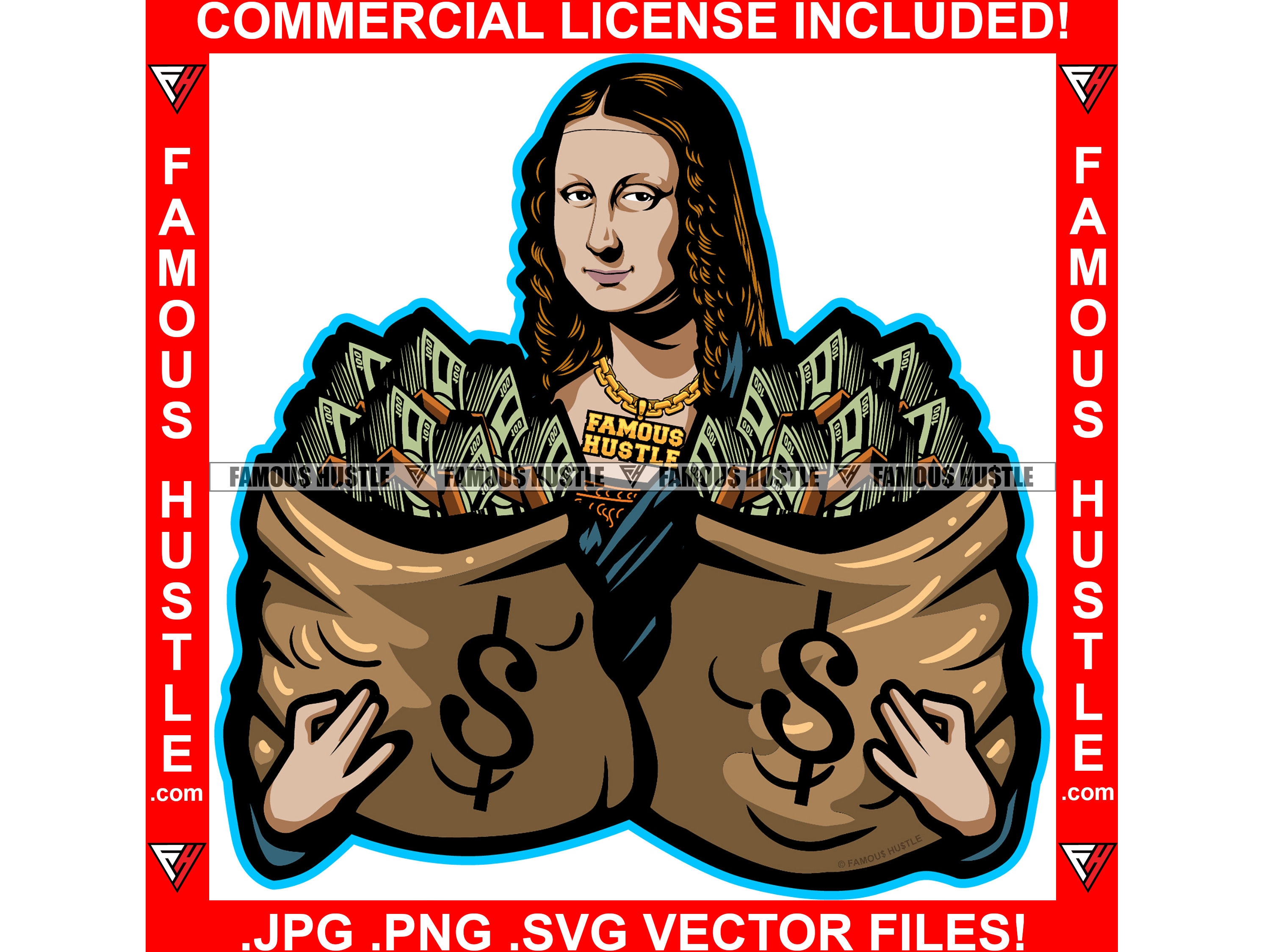 Famous Hustle Gangster Mona Lisa Money Stack Bag Trap Husting Business ...
