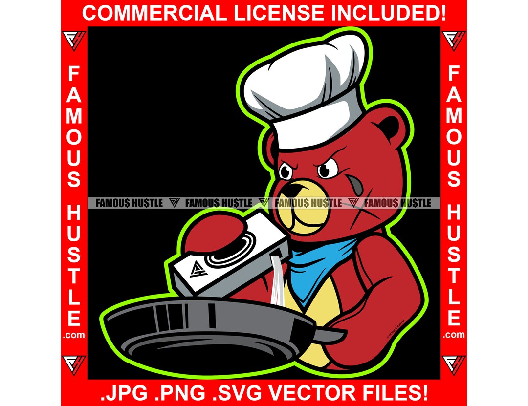 Gangster Teddy Bear Chef Cooking Scar Face Tear Trap Plug Mob - Etsy UK