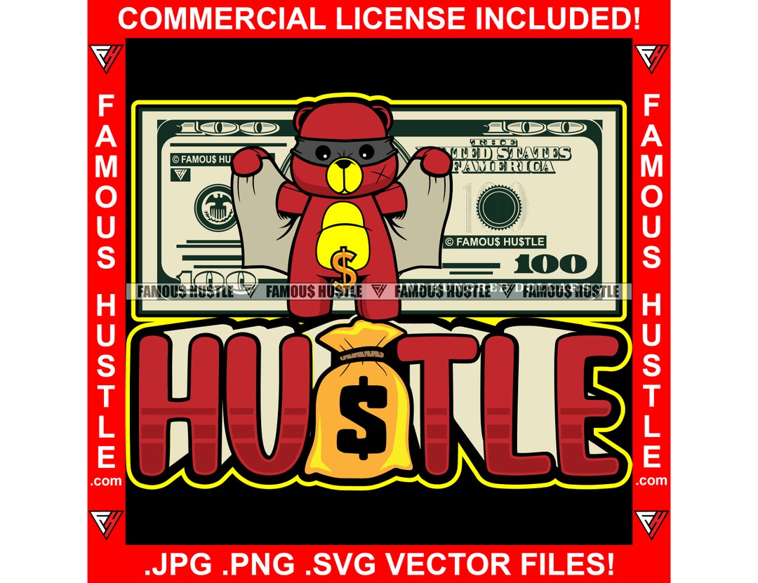 Hustle Teddy Bear Wearing Thief Mask Flashing Trench Coat 100 Dollar ...