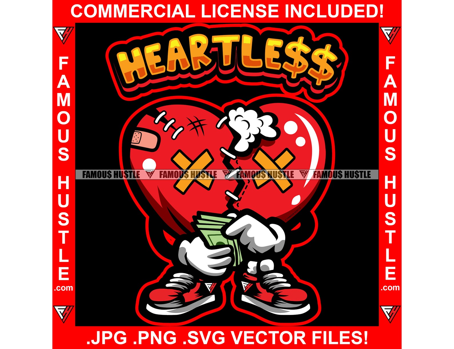 Heartless Broken Heart Counting Money Cash Bandage Eyes Rich Hustling ...