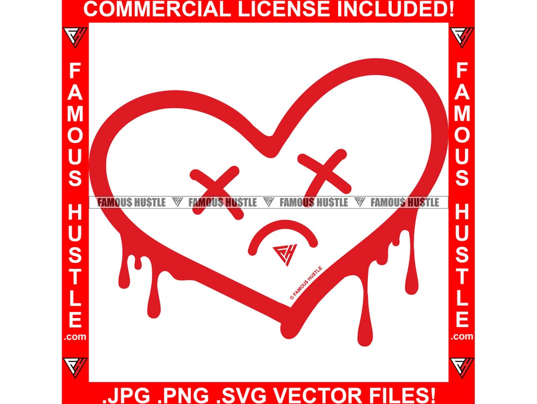 Hustle Heartless Symbol Broken Heart Sad Crying Blood Drip Bleeding ...
