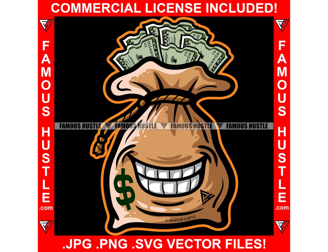 Cash Money Bag Evil Sinister Grin Grinning Smile Hustle Hustling Rich ...