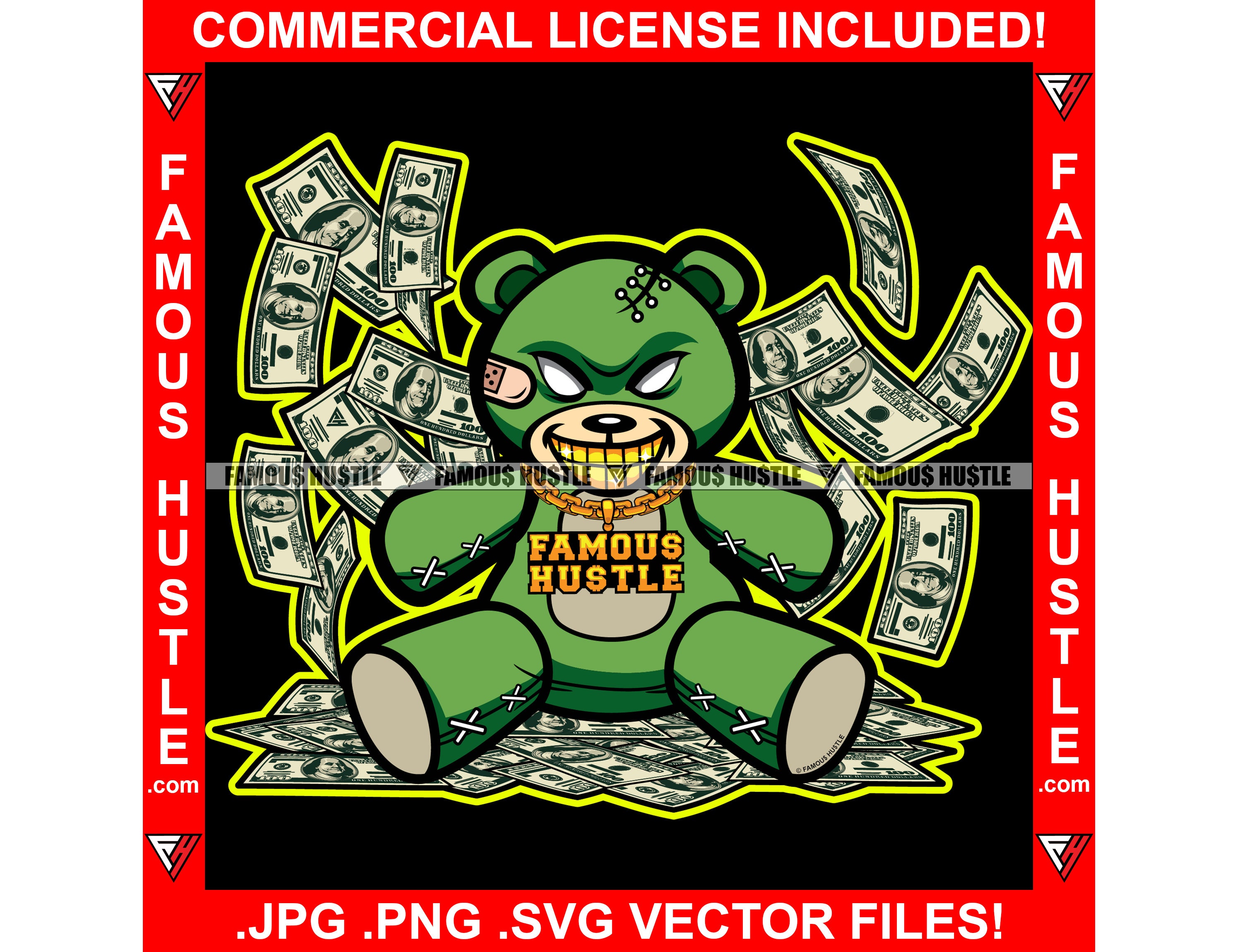 Gangster Hustle Teddy Bear Making It Rain Money Cash Raining Scar Face ...