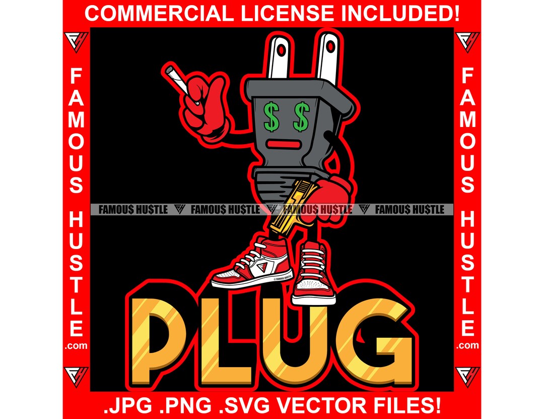 Plug Hip Hop Rap Rapper Holding Gun Smoking Cigar Trapper Mafia Boss ...