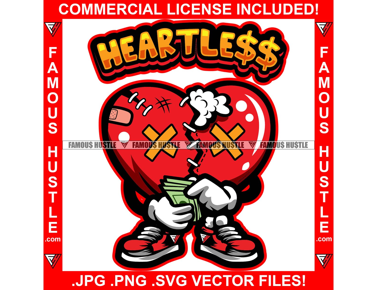 Heartless Broken Heart Counting Money Cash Bandage Eyes Rich Hustling ...