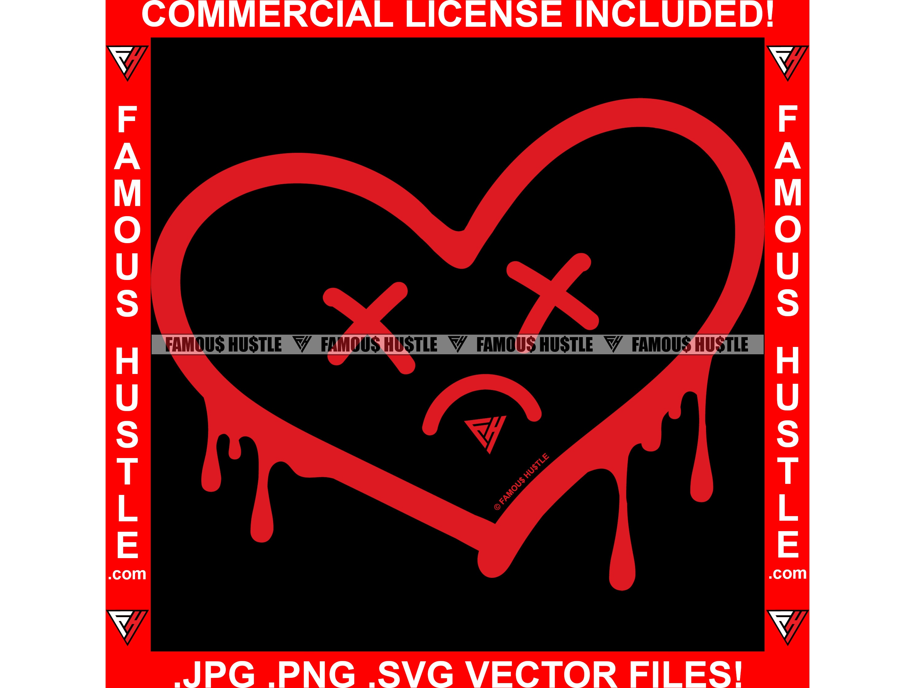 Hustle Heartless Symbol Broken Heart Sad Crying Blood Drip Bleeding ...