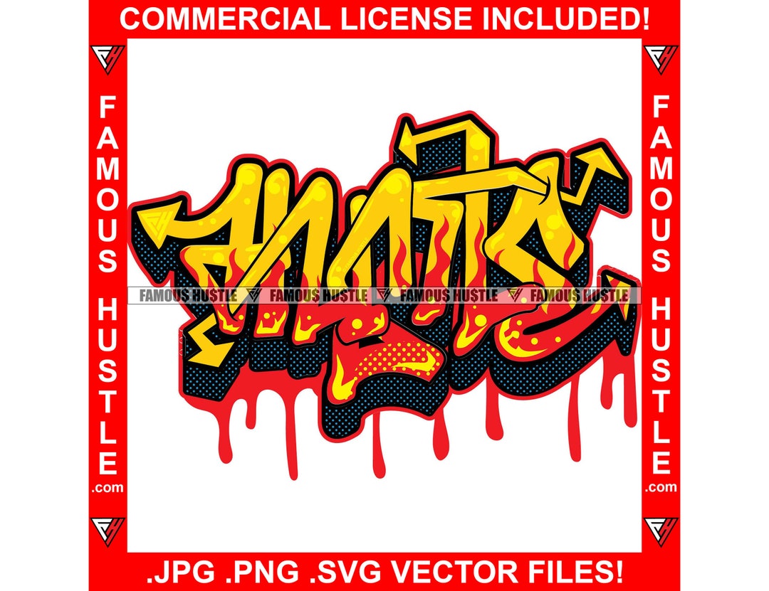 Hustle Graffiti Style Spray Paint Painted Tag Wall Subway Hustling Art ...