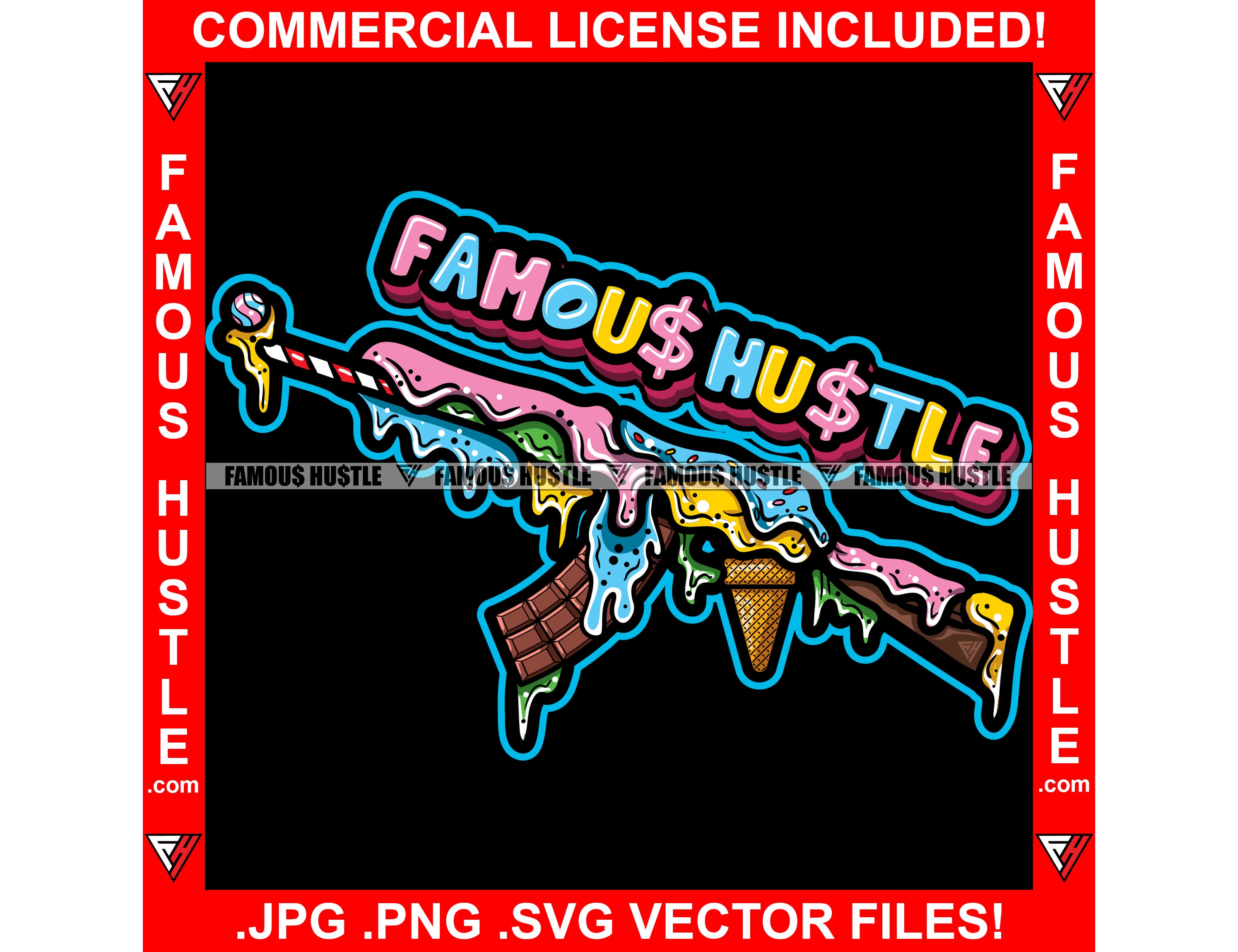 Famous Hustle Candy Ice Cream Ak-47 Machine Gun Trap Military Firearm ...