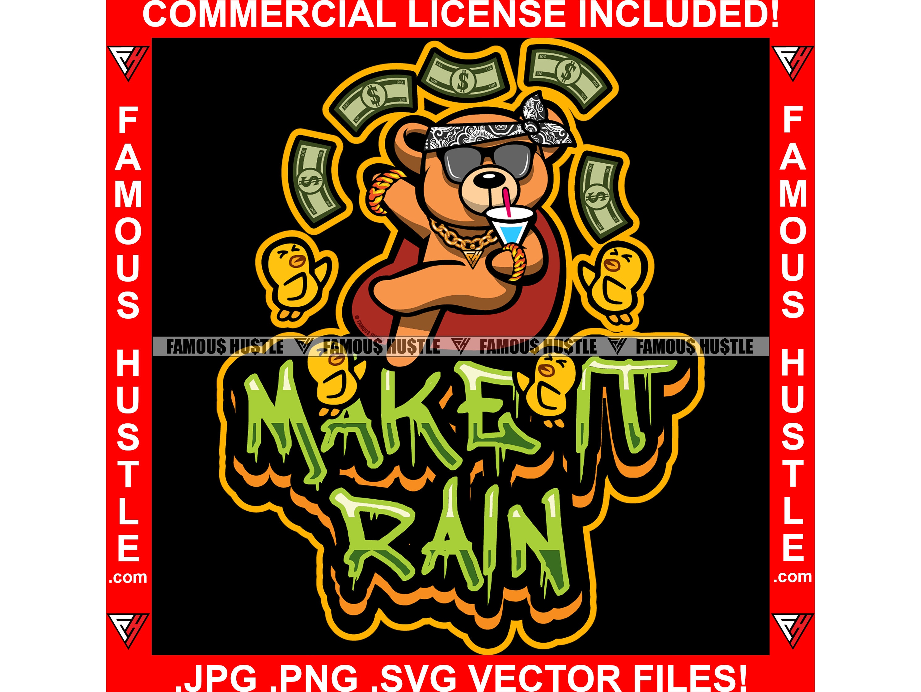 Make It Rain Gangster Hustle Teddy Bear Night Club Making It Rain Money ...