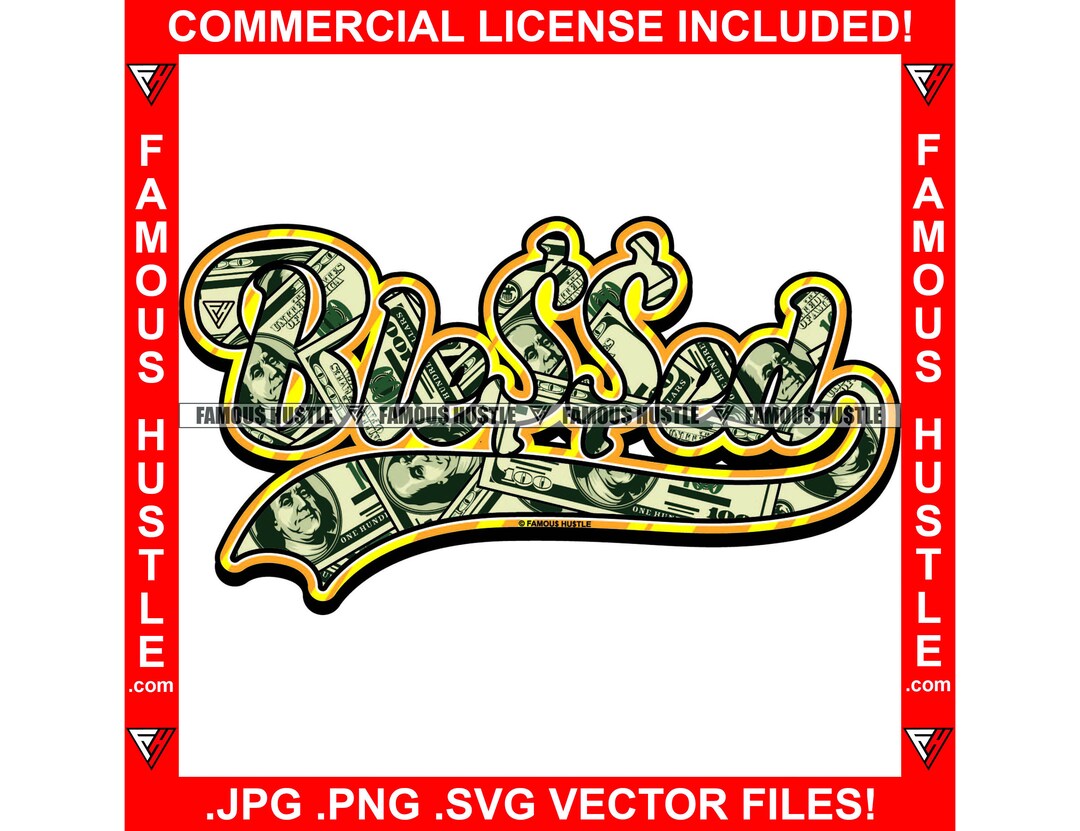 Blessed 100 Dollar Bill Patten Gold Shine Tattoo Hip Hop Rap Rapper ...