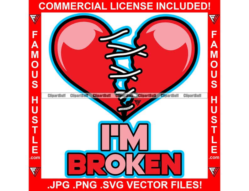 I'm Broken Love Heart Break Scar Cute Romantic Couple Hip Hop Rap ...