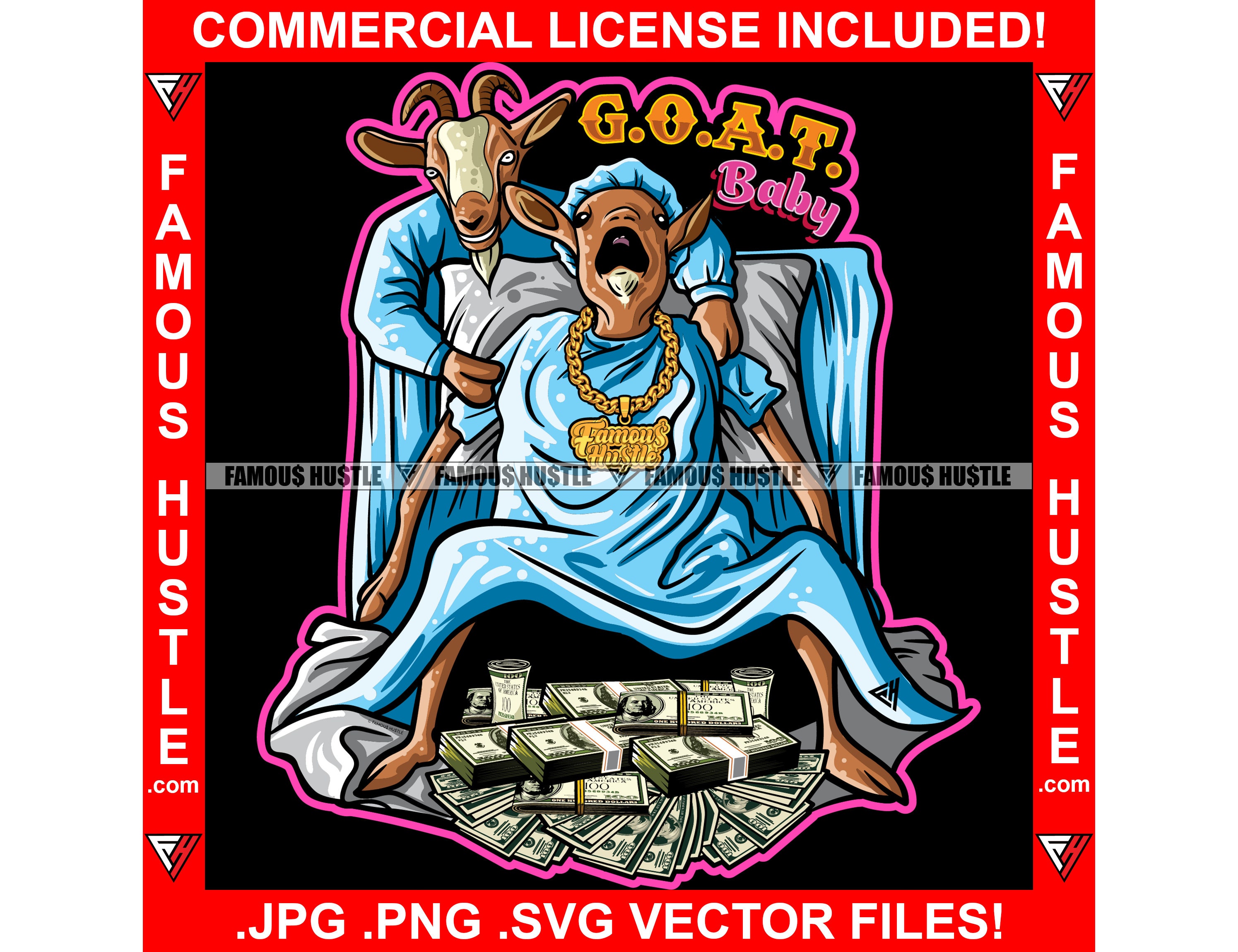 G.O.A.T. Baby Money Goat Giving Birth to Cash Gangster Hip Hop - Etsy