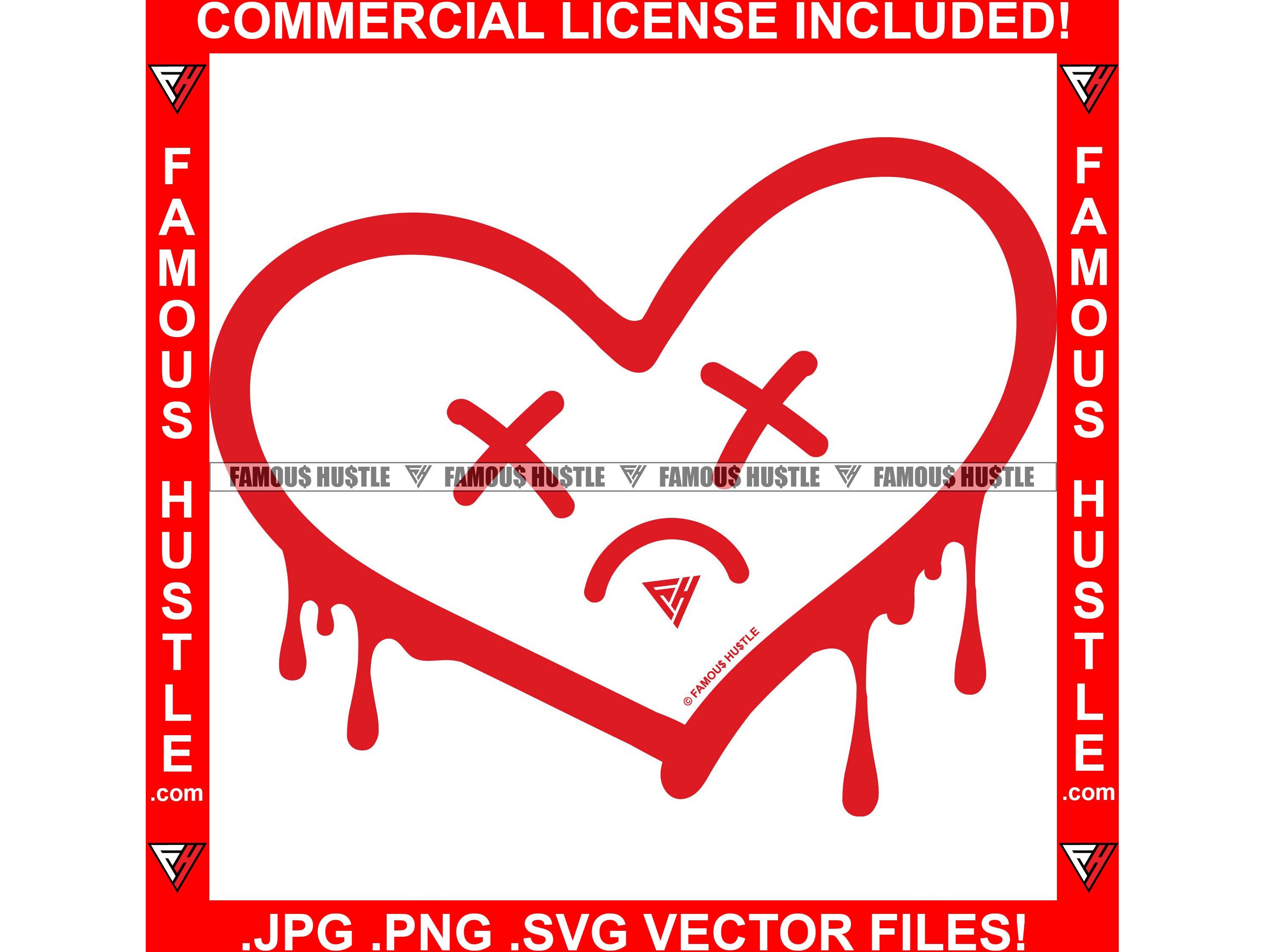 Love Sad Face Broken Heart X Eyes Sad Emoji Heartless Blood - Etsy