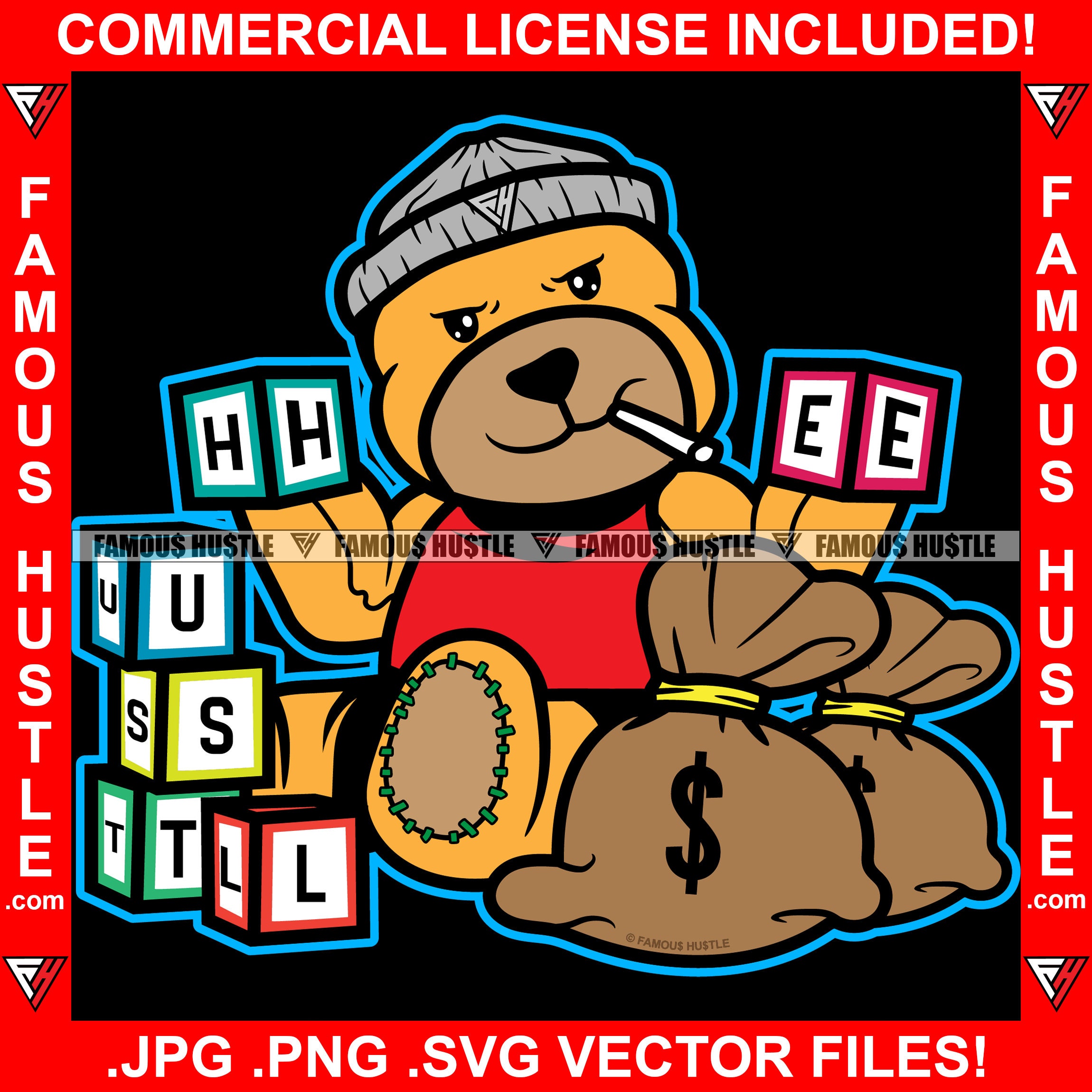 Gangster Hustle Teddy Bear Cigar Plug Thug Baller Trapper Rich - Etsy