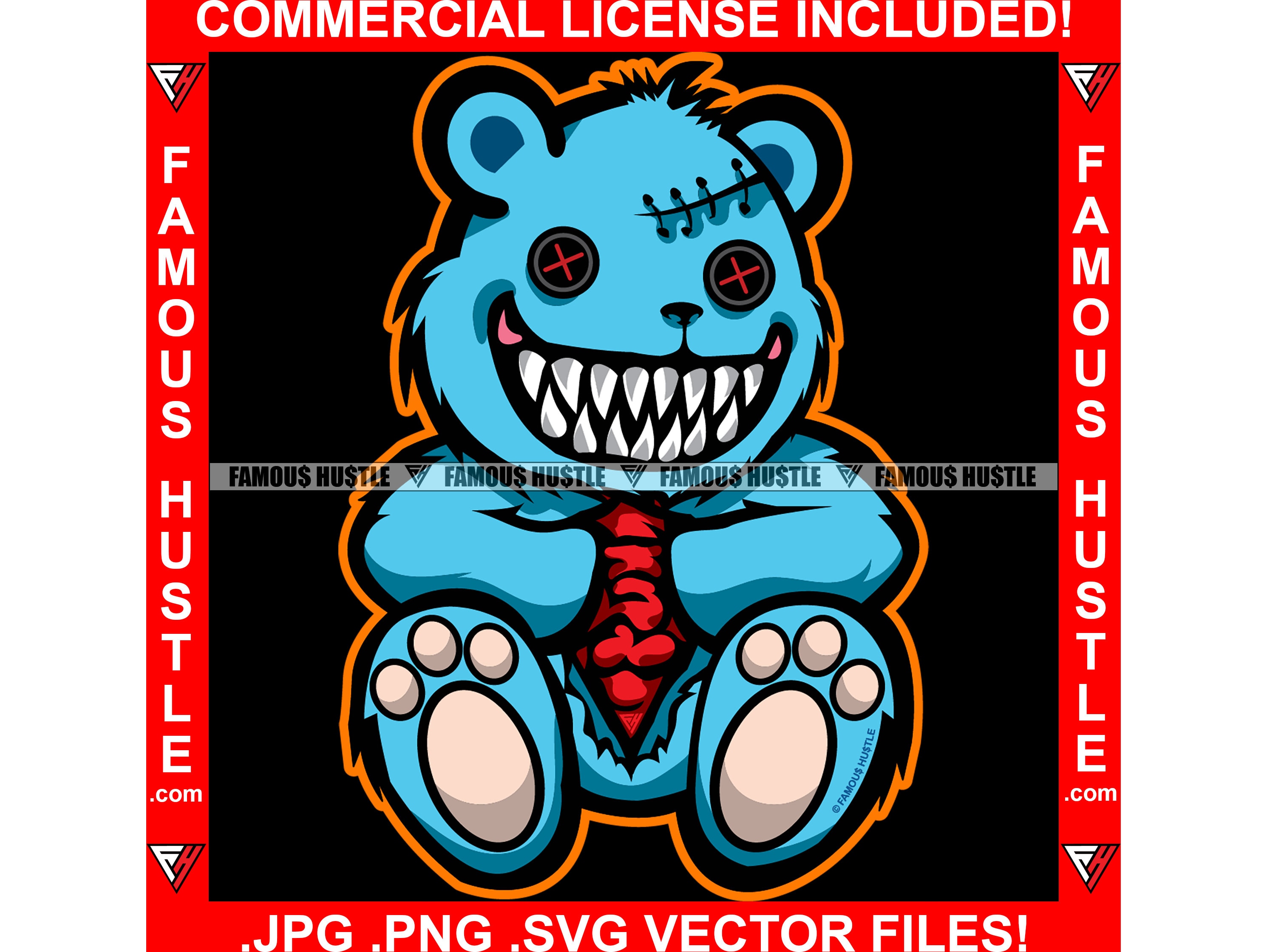 Horror Teddy Bear Ripping Body Open Heartless Sharp Scary - Etsy