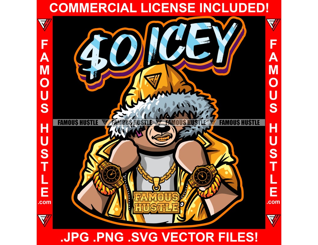 So Icey Gangster Teddy Bear Gold Teeth Fur Jacket Hoodie - Etsy