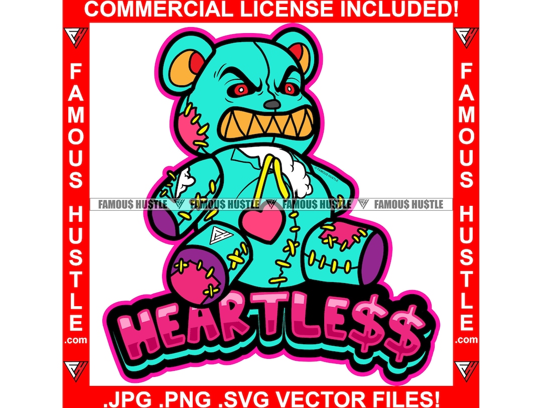 Heartless Gangster Horror Teddy Bear Stitched Head Body Gold Sharp ...