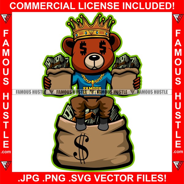 Trapper Bear With Money Bag - Etsy