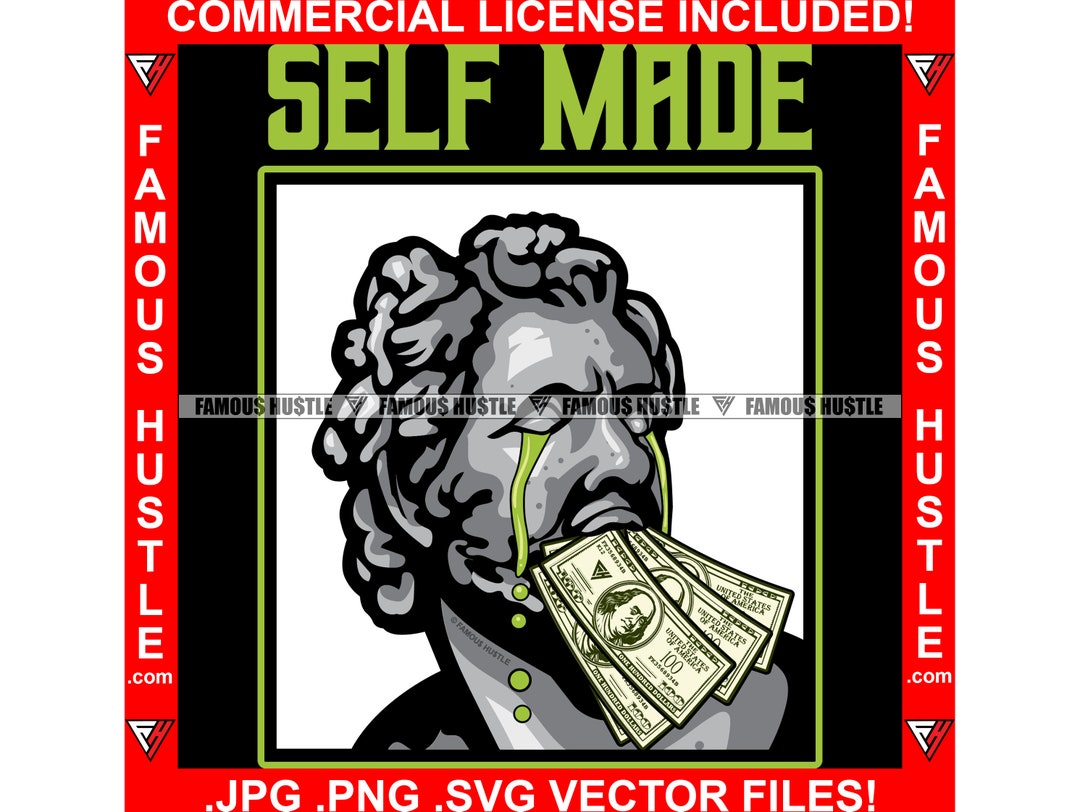 Self Made Gangster Statue Biting Money Stack Green Slime Dripping Drip ...