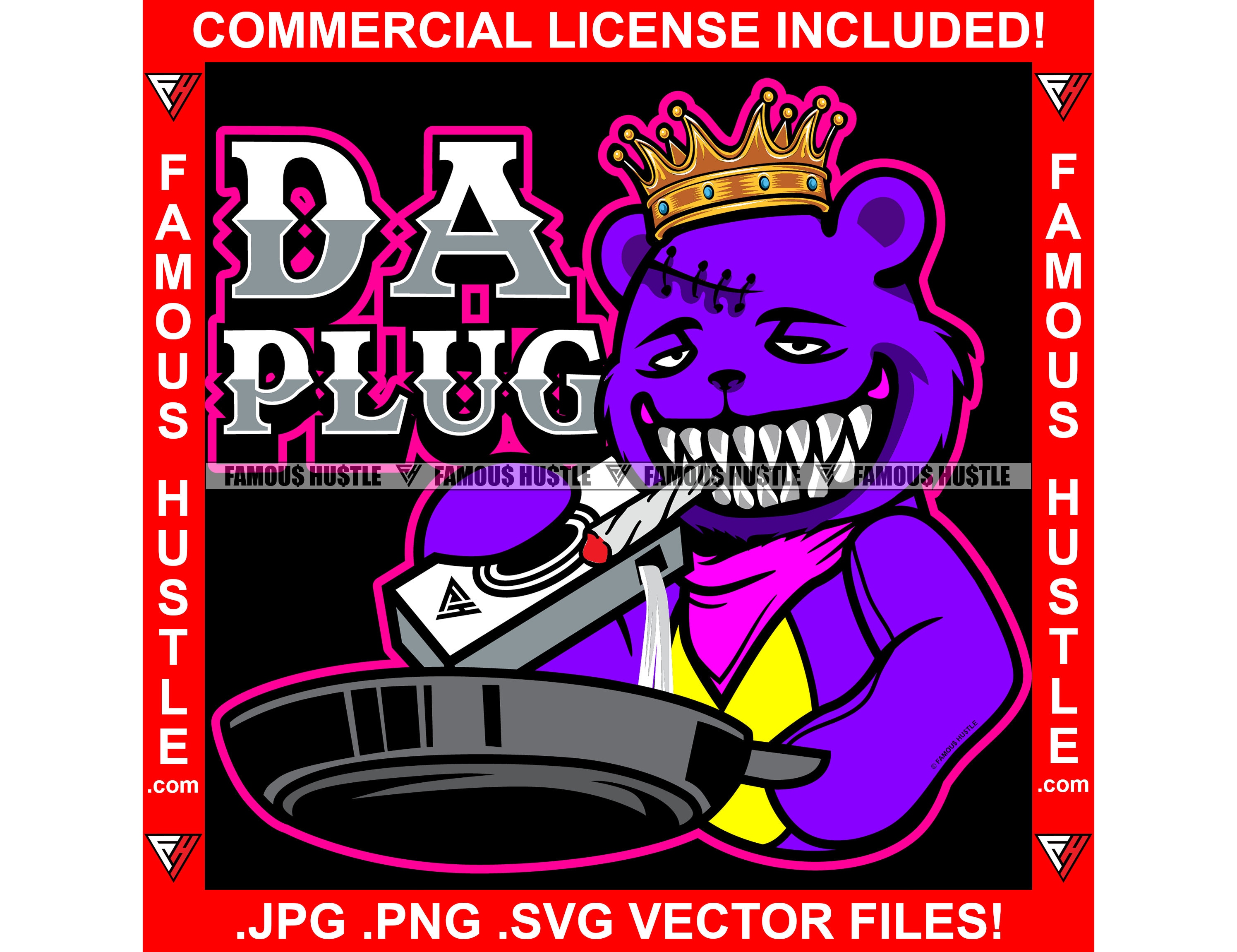 Da Plug Gangster Teddy Bear King Chef Cooking Scar Face Trap Horror ...