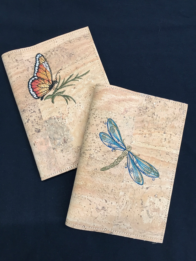 Embroidered Cork Notebook Cover - Etsy