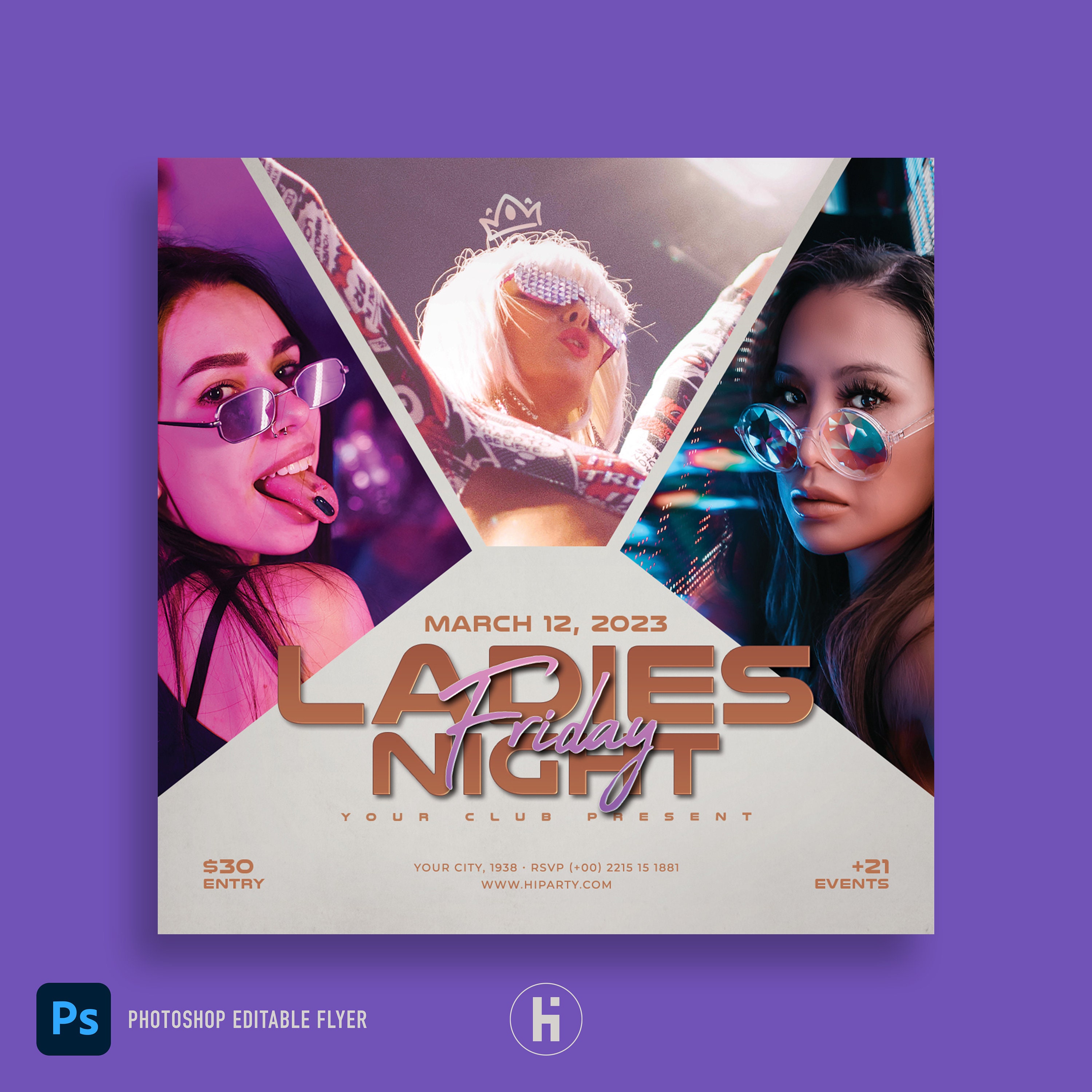 Ladies Night Club Party Flyer, Night Club Flyer, Party Flyer, R&B Flyer ...