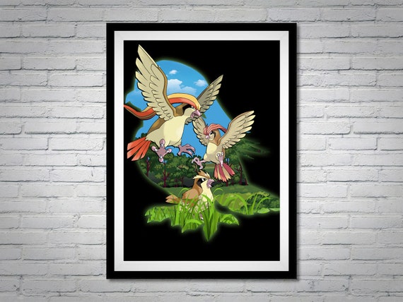 Pokémon Wall Art A4 Digital Pidgeot Pidgeotto Pidgey - Etsy